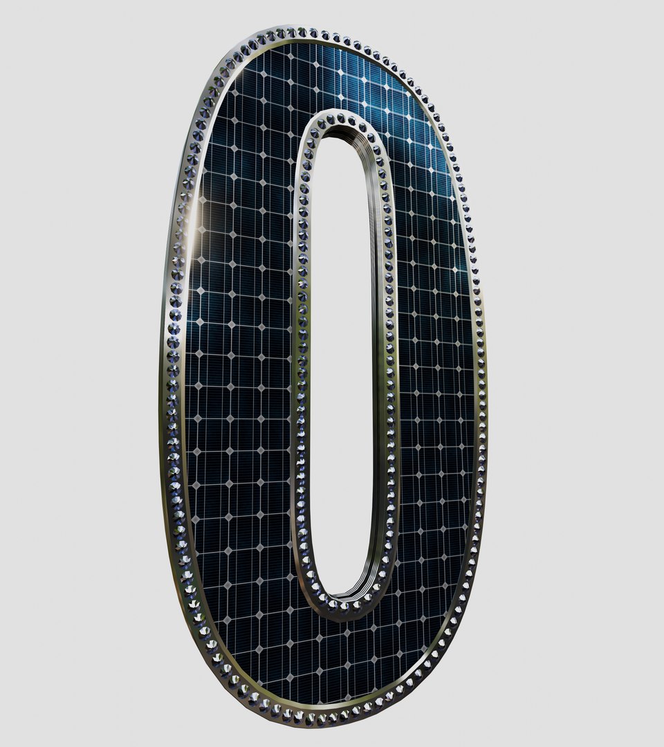 Solar Panel Number - 0 3D Model - TurboSquid 2242479