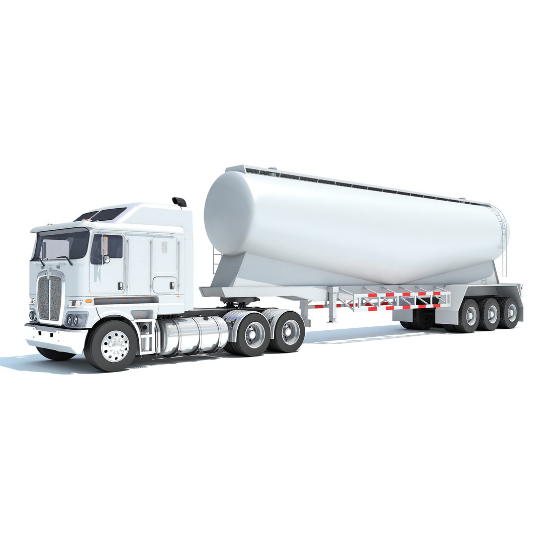 Truck with Tank Trailer 3D model - TurboSquid 2159946