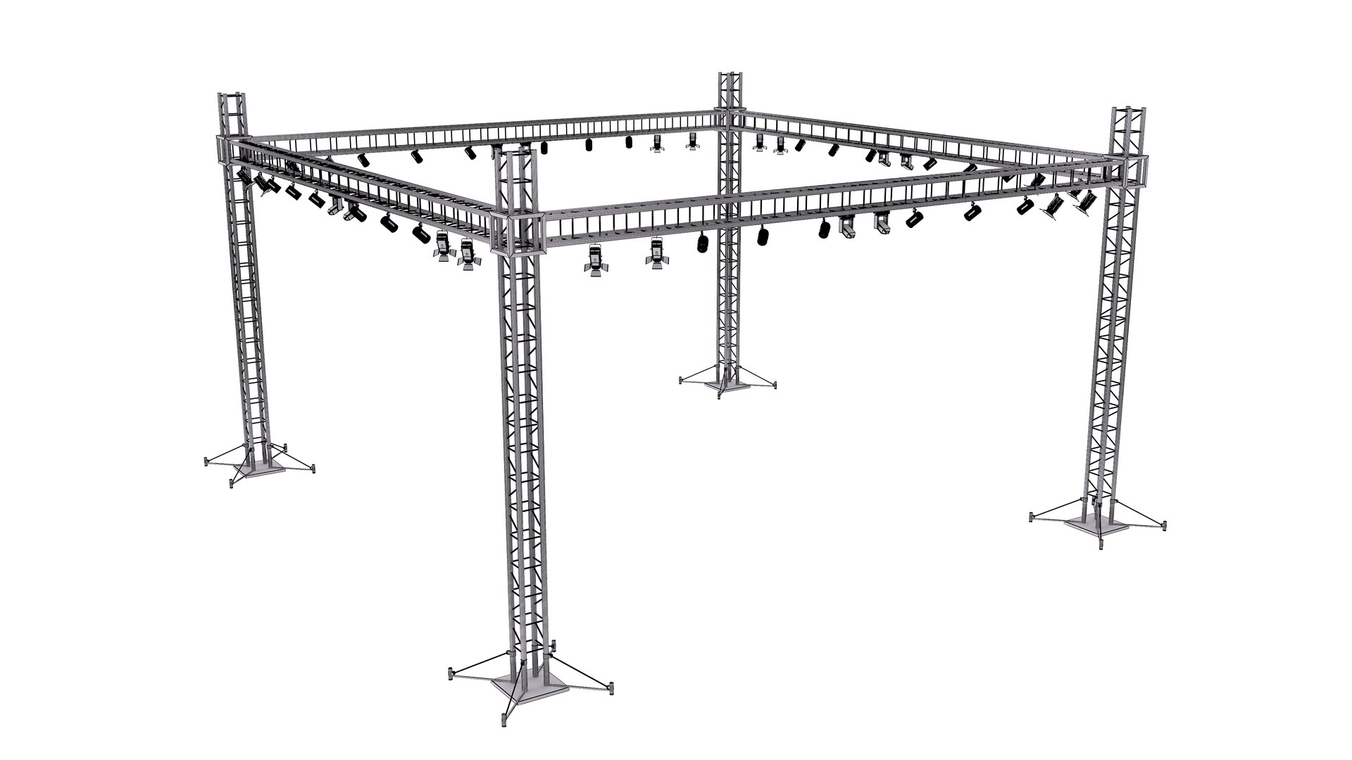 3D Model Stage Truss With Lights - TurboSquid 1931548