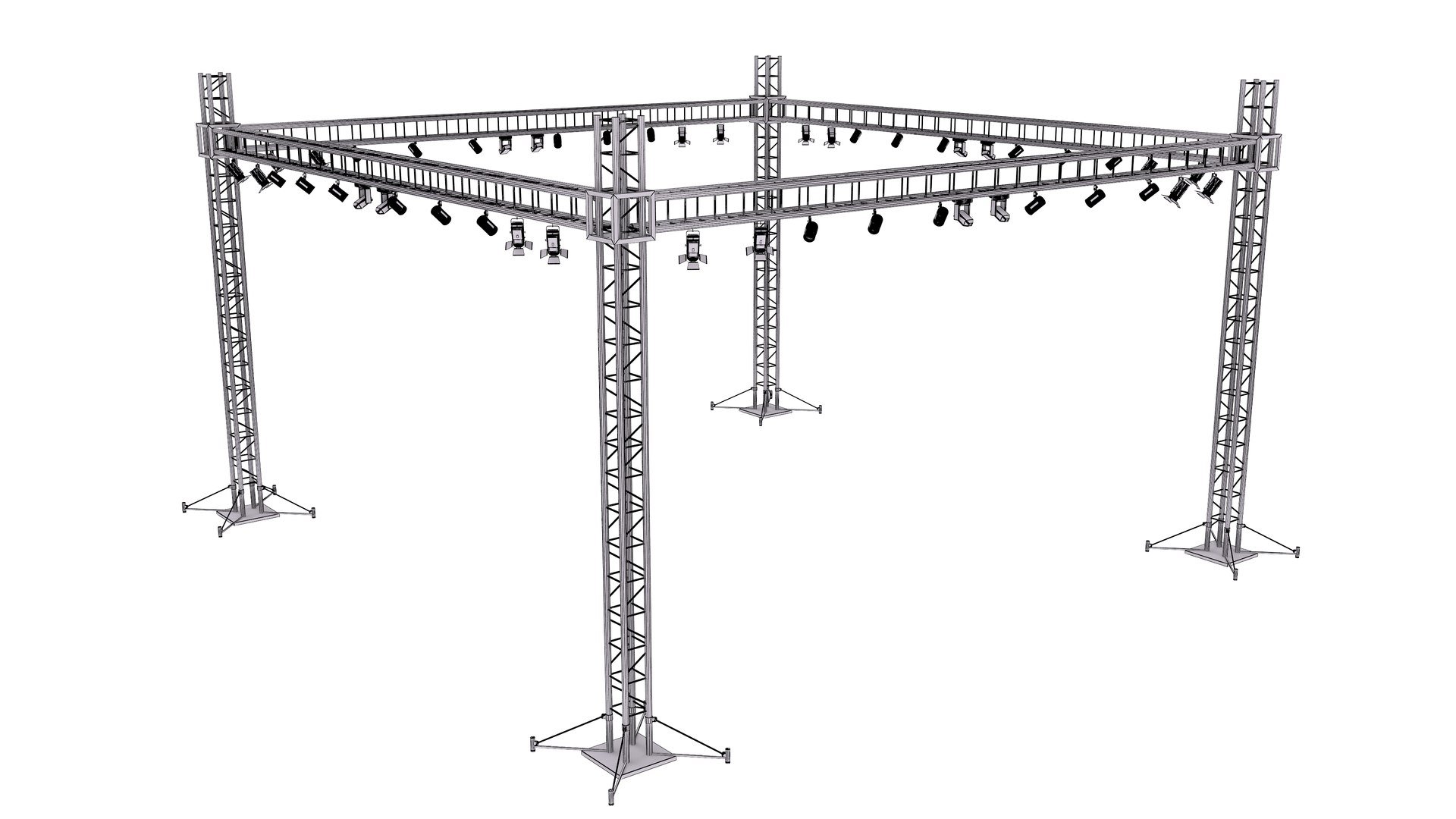3D Model Stage Truss With Lights - TurboSquid 1931548