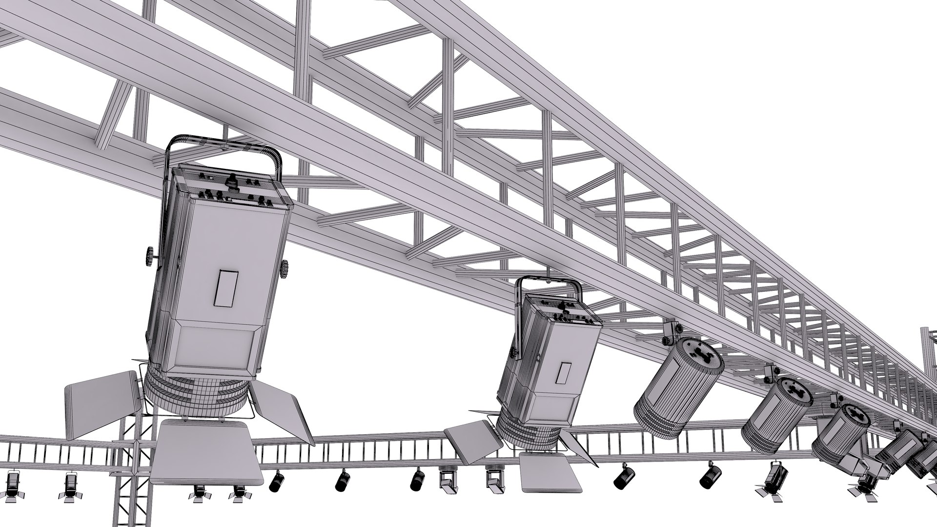 3D Model Stage Truss With Lights - TurboSquid 1931548