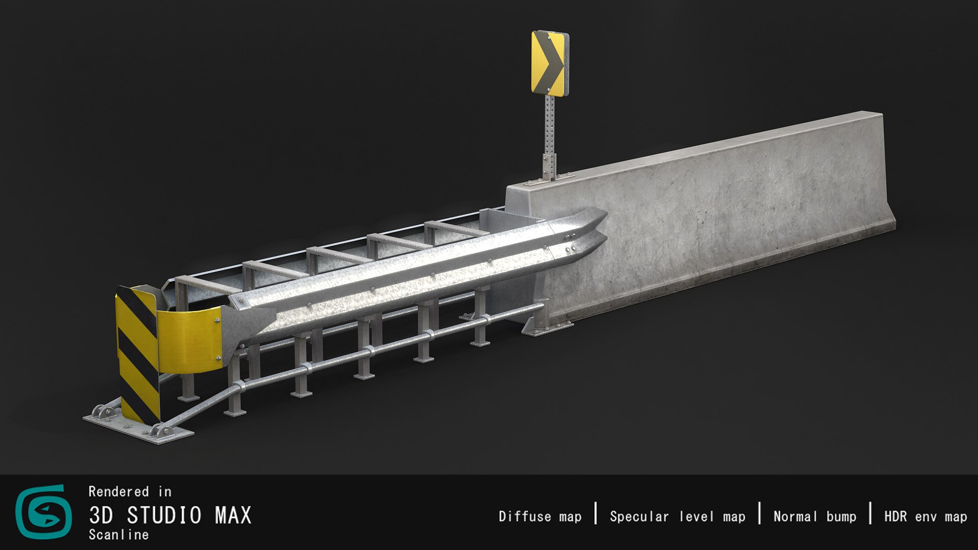 Highway Crash Cushion 2A 3D - TurboSquid 1763608