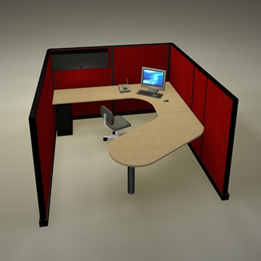 3d Model Office Workstations Pack Computers