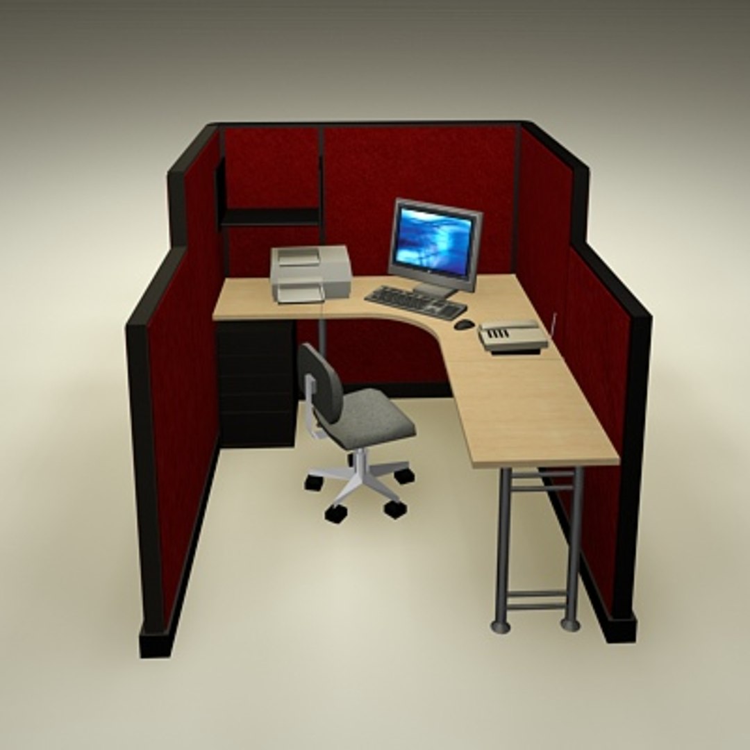 3d Model Office Workstations Pack Computers