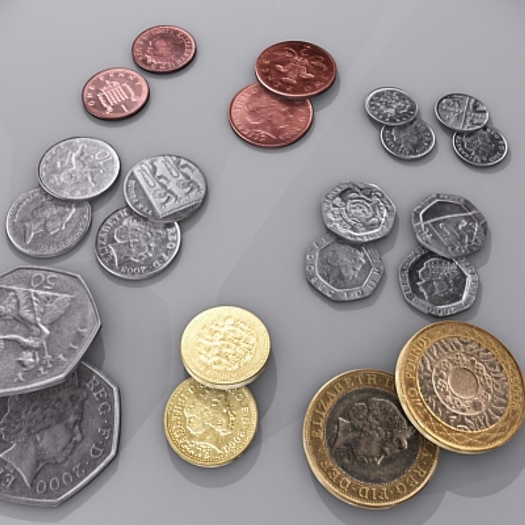 3d model british coin