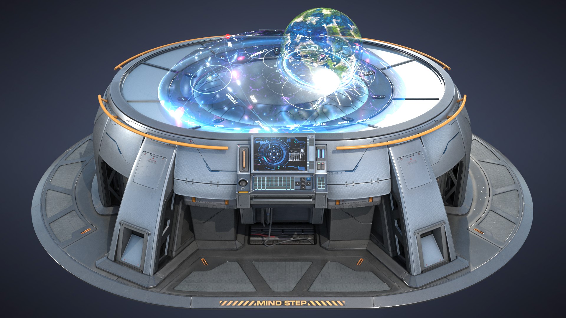 Sci-fi Holographic Table PBR 3D Model - TurboSquid 1825825