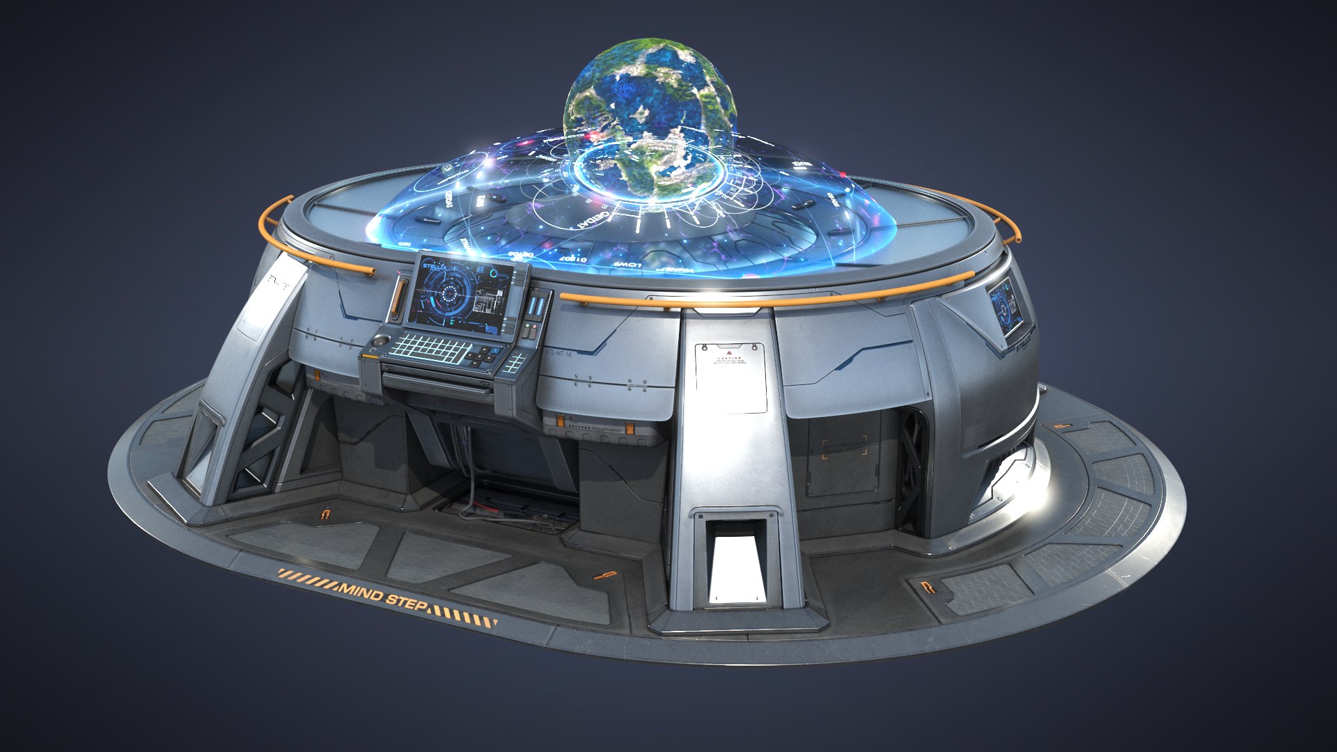 Sci-fi Holographic Table PBR 3D Model - TurboSquid 1825825