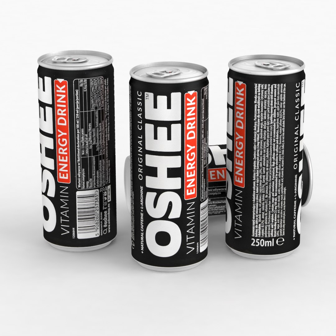 Beverage Can Oshee Energy Drink 250ml 2022 3D model - TurboSquid 1936014