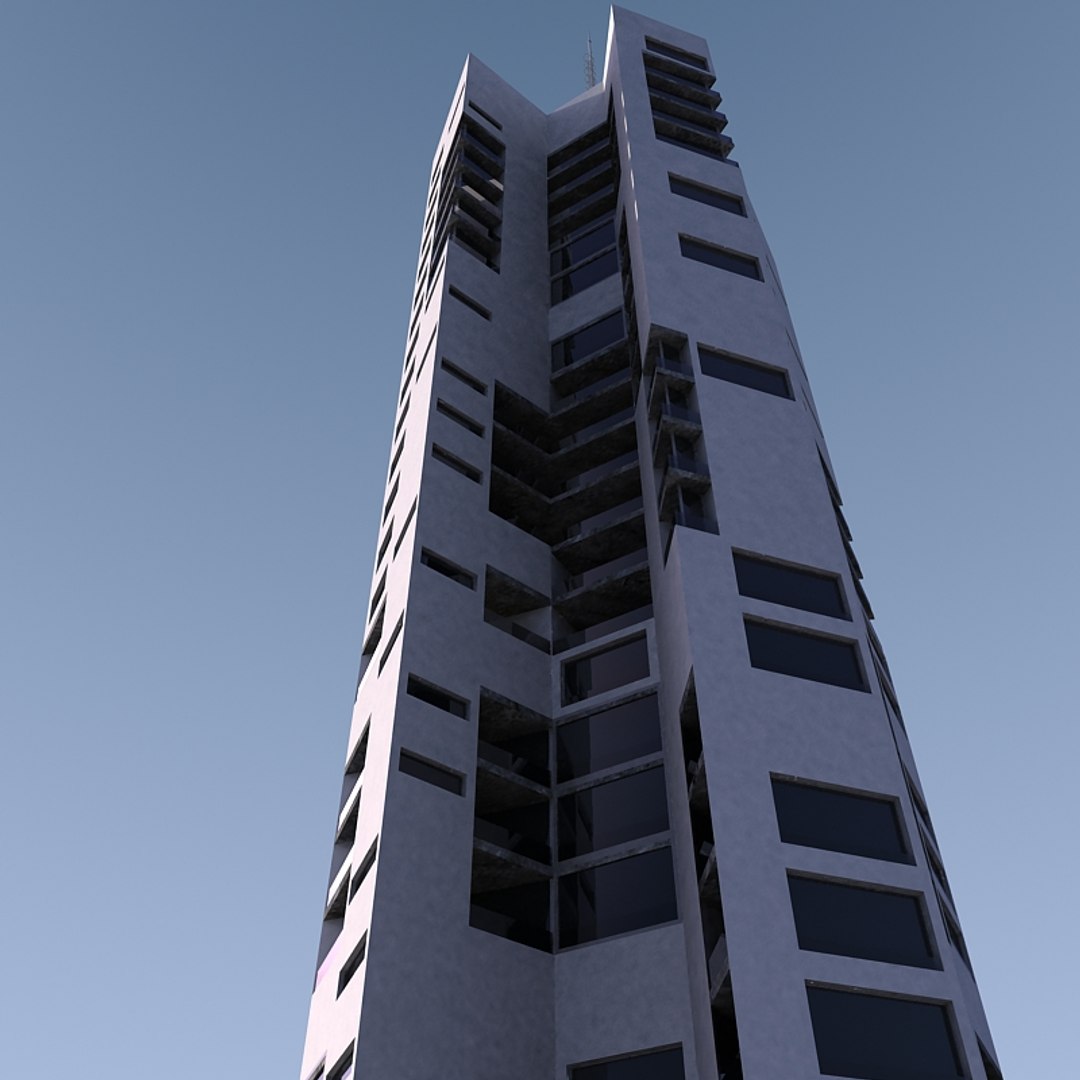 3d building futuristic modern