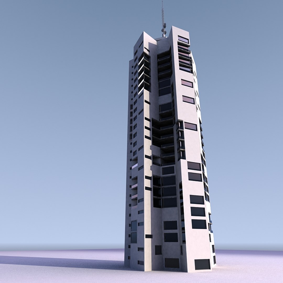 3d Building Futuristic Modern