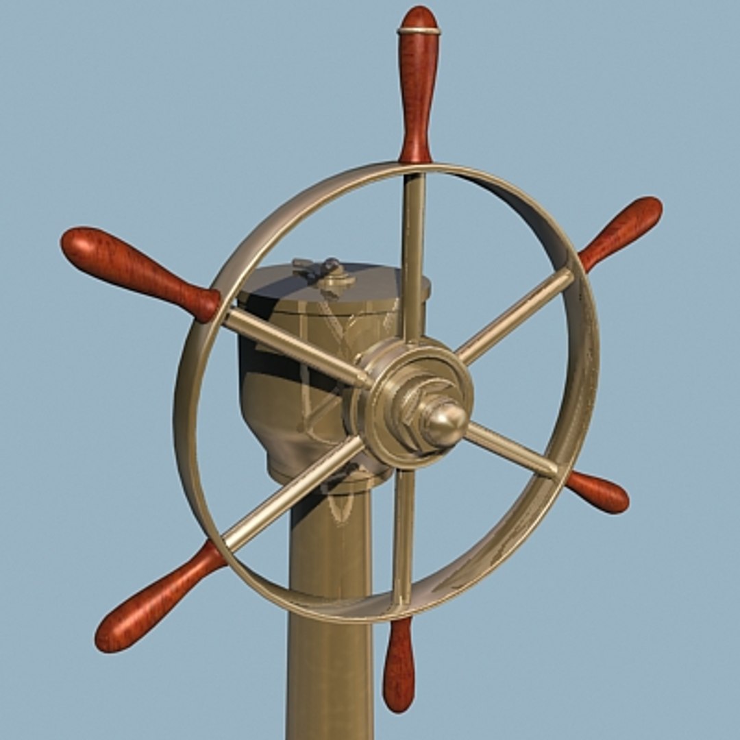 3d Model Ship Flying Steering Wheel