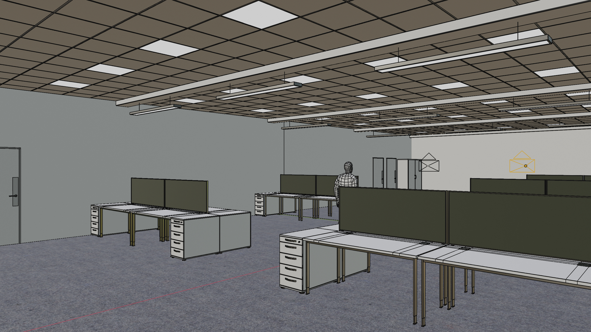 Office space interior 3D model - TurboSquid 1676230