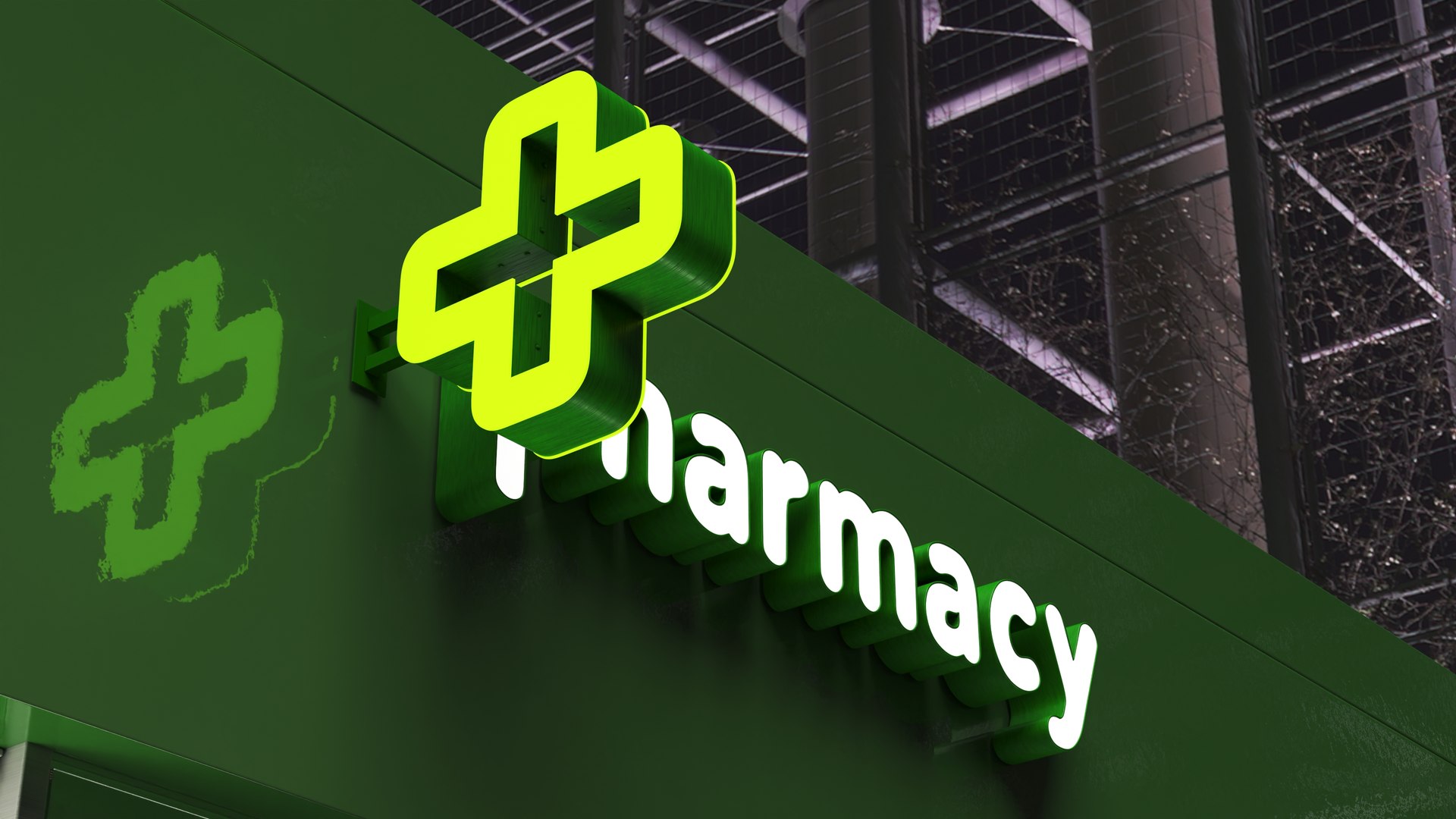 3D Pharmacy Sign Illuminated - TurboSquid 2092489
