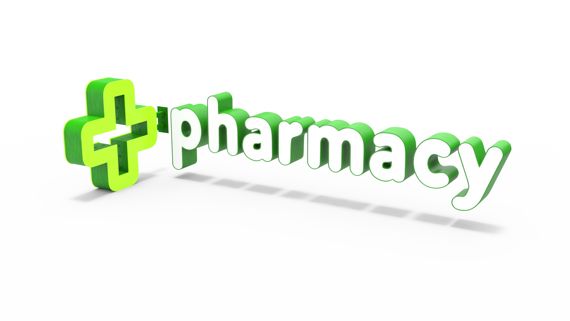 3D Pharmacy Sign Illuminated - TurboSquid 2092489