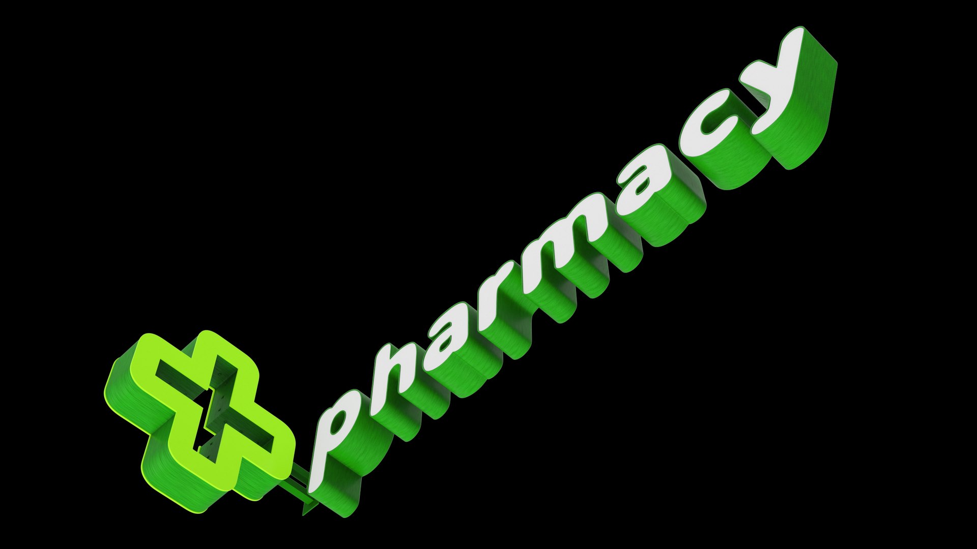 3D Pharmacy Sign Illuminated - TurboSquid 2092489