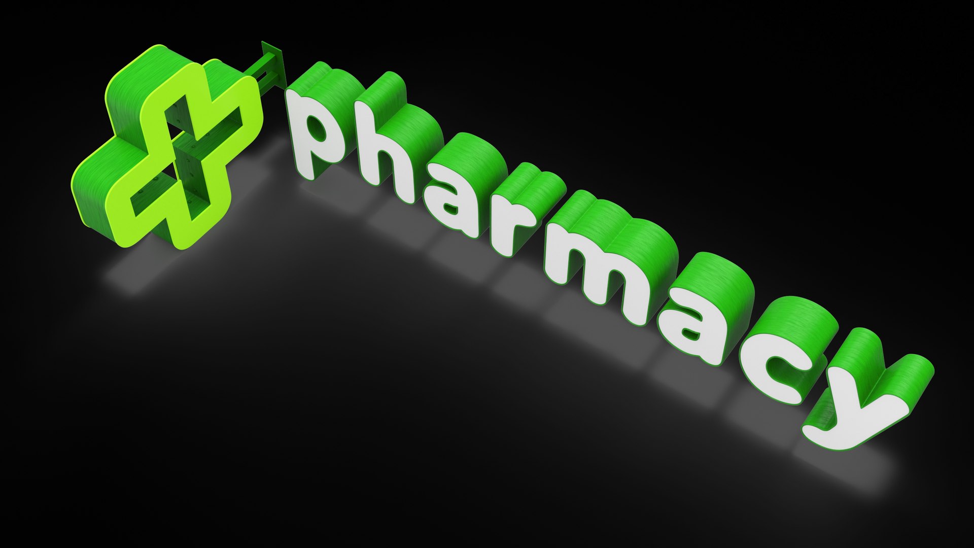 3D Pharmacy Sign Illuminated - TurboSquid 2092489