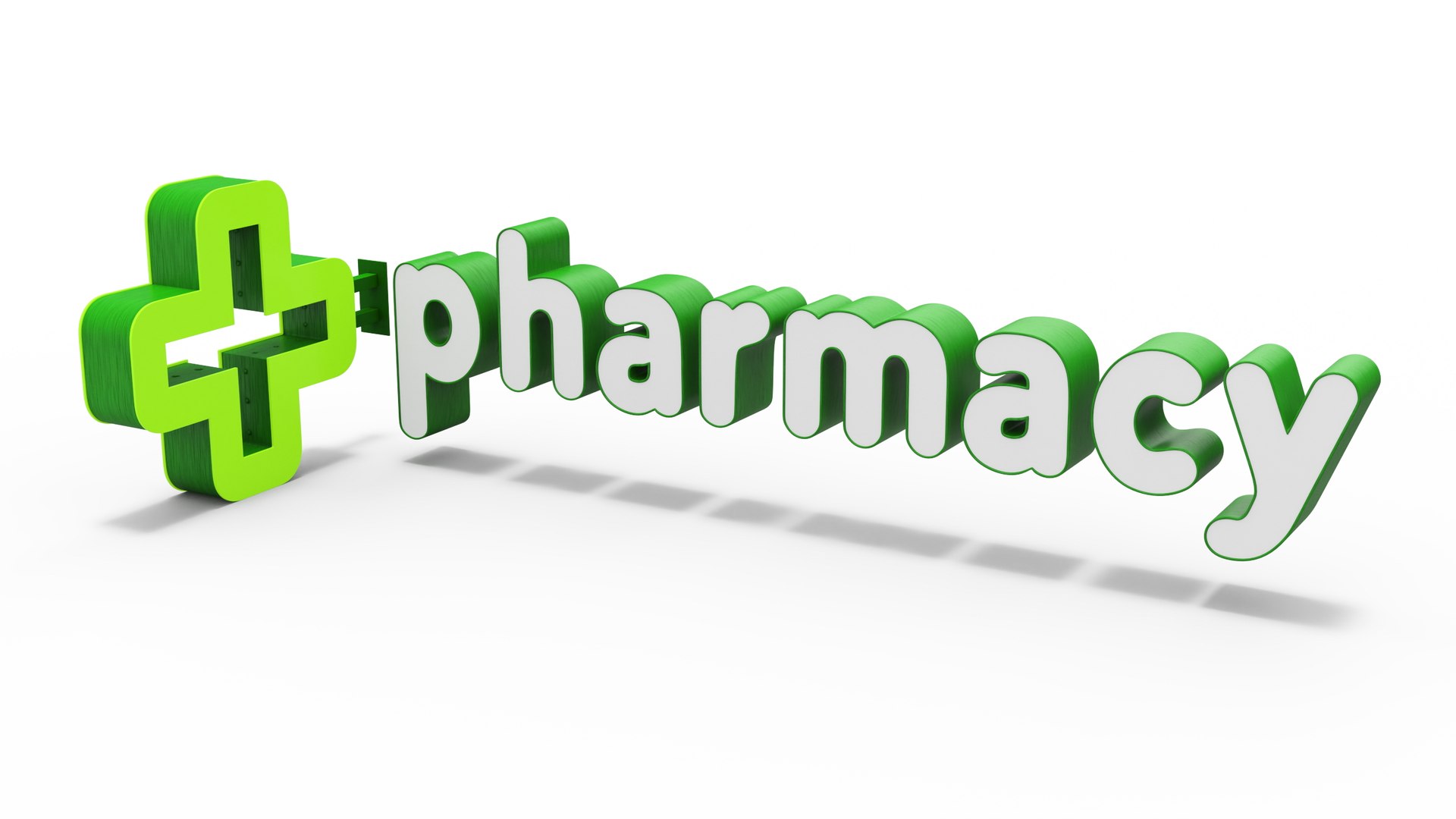 3D Pharmacy Sign Illuminated - TurboSquid 2092489