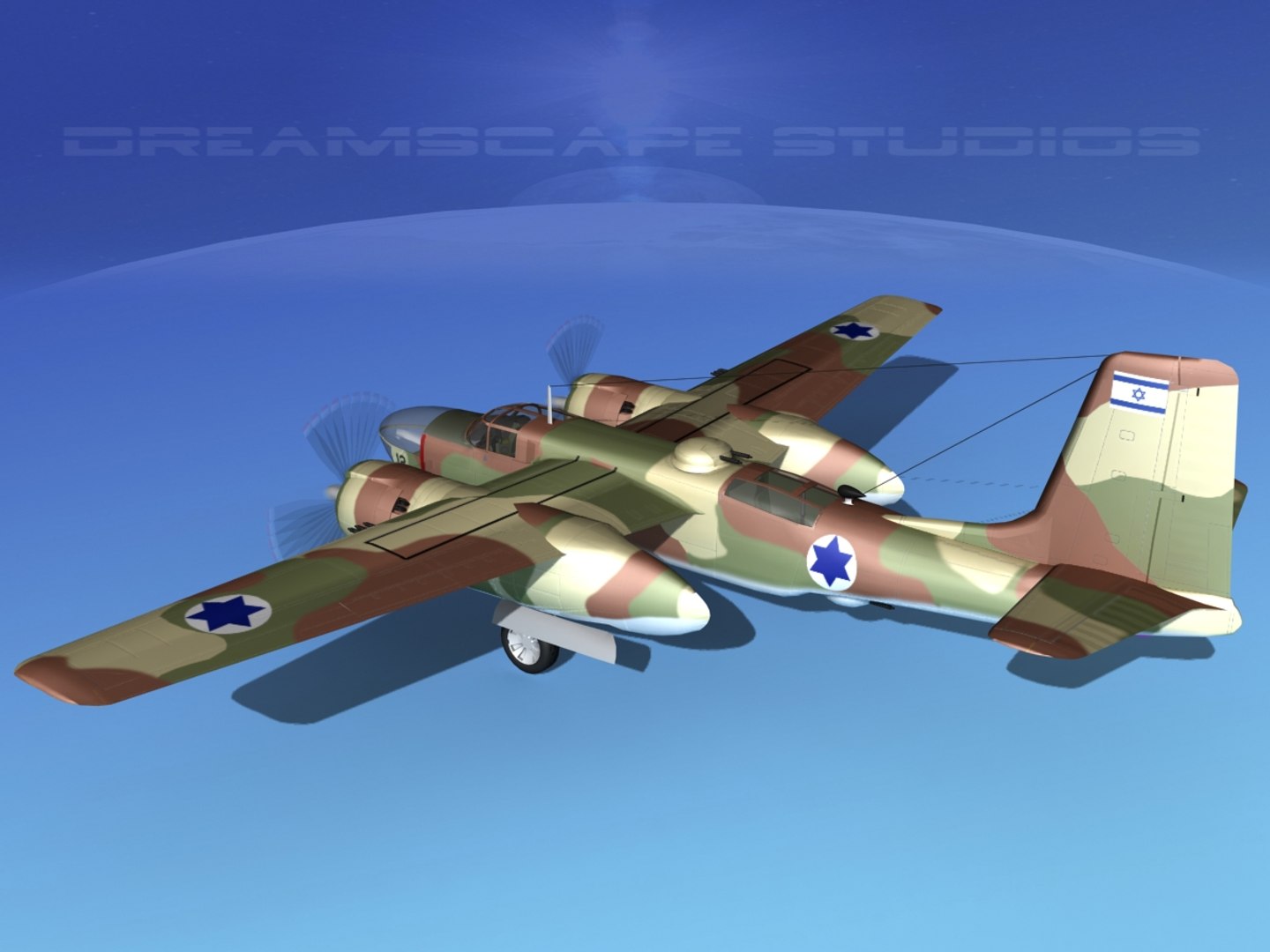 3d douglas b-26c b-26 bomber model