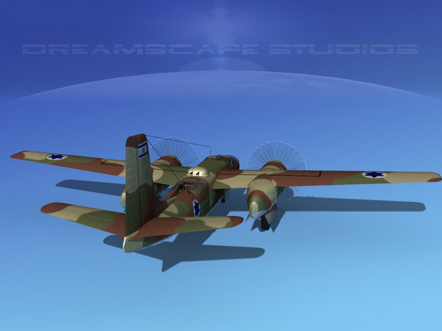 3d douglas b-26c b-26 bomber model