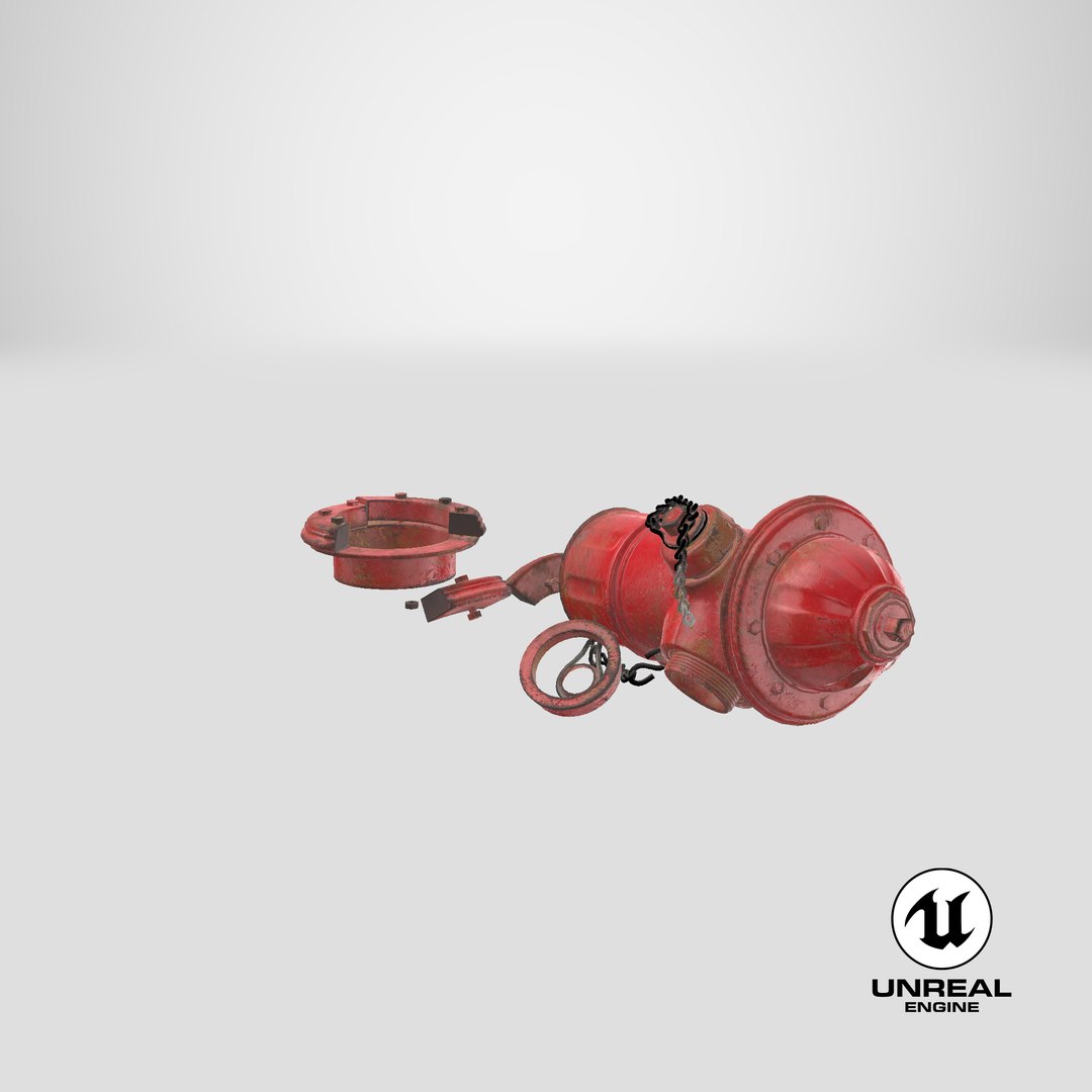 3D Red Fire Hydrant Damaged - TurboSquid 1882752