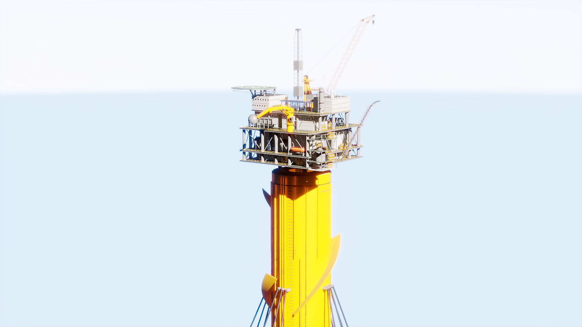 3D SPAR Leg Oil Rig - TurboSquid 2415211
