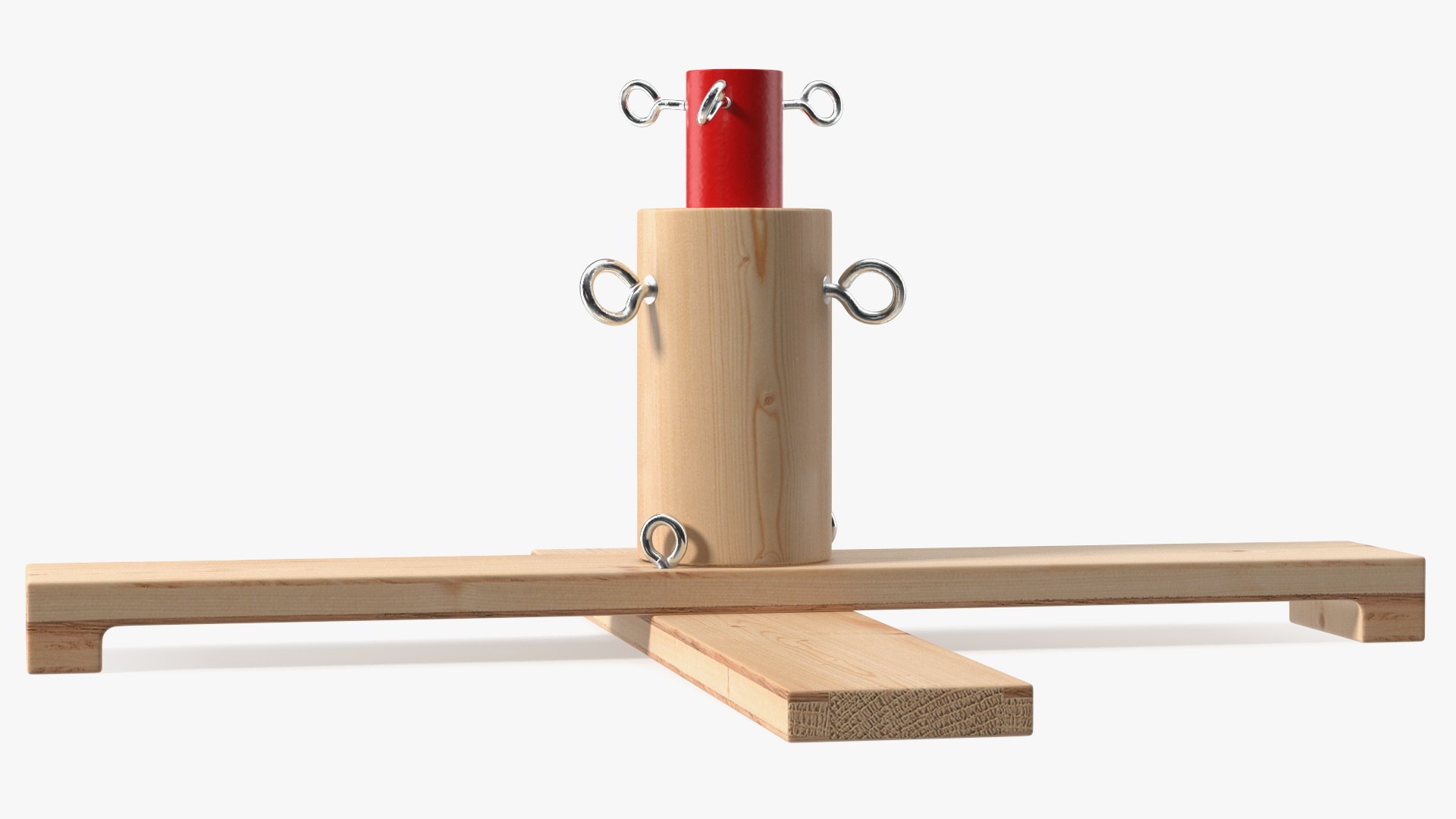 Wooden Christmas Tree Stand With Red Metal 3D Model - TurboSquid 1953289