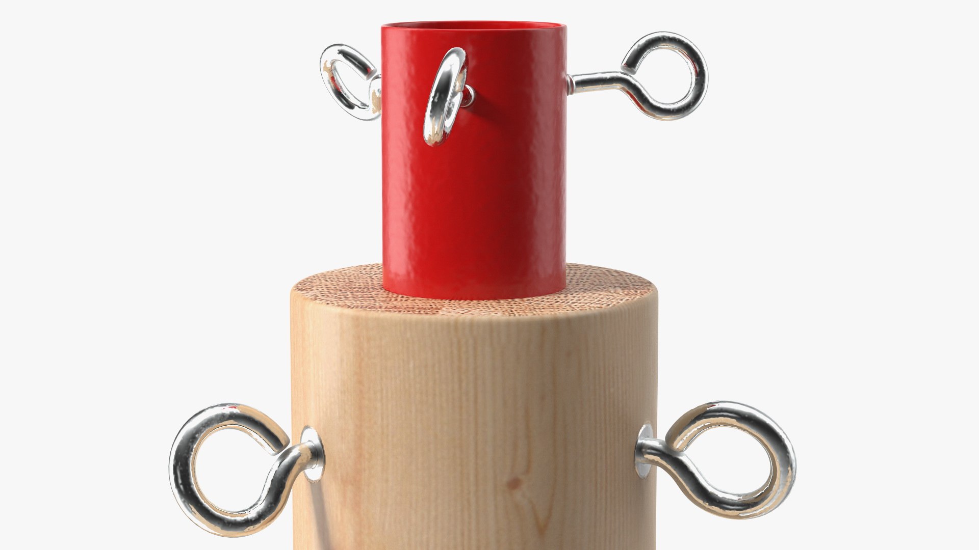 Wooden Christmas Tree Stand With Red Metal 3D Model - TurboSquid 1953289