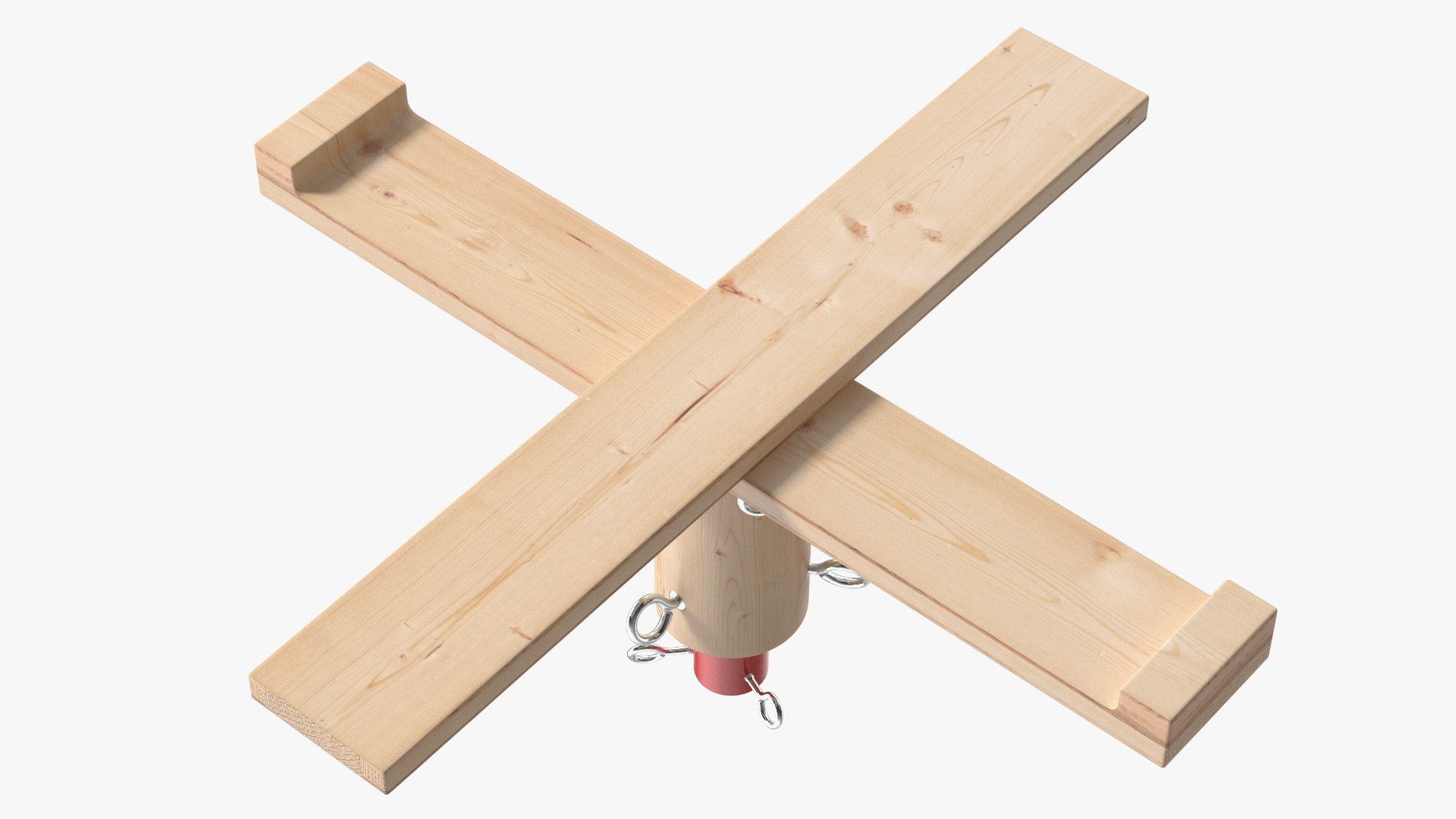 Wooden Christmas Tree Stand With Red Metal 3D Model - TurboSquid 1953289