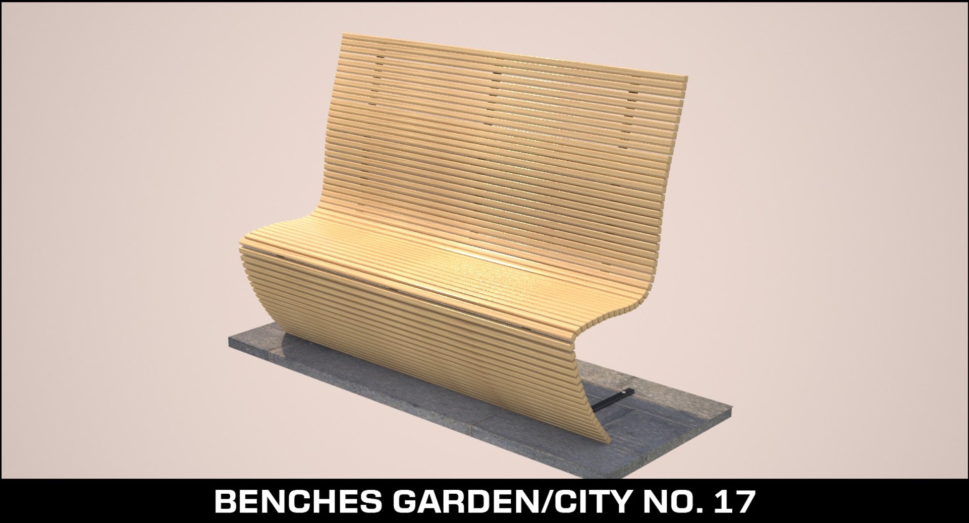 3d benches garden city model