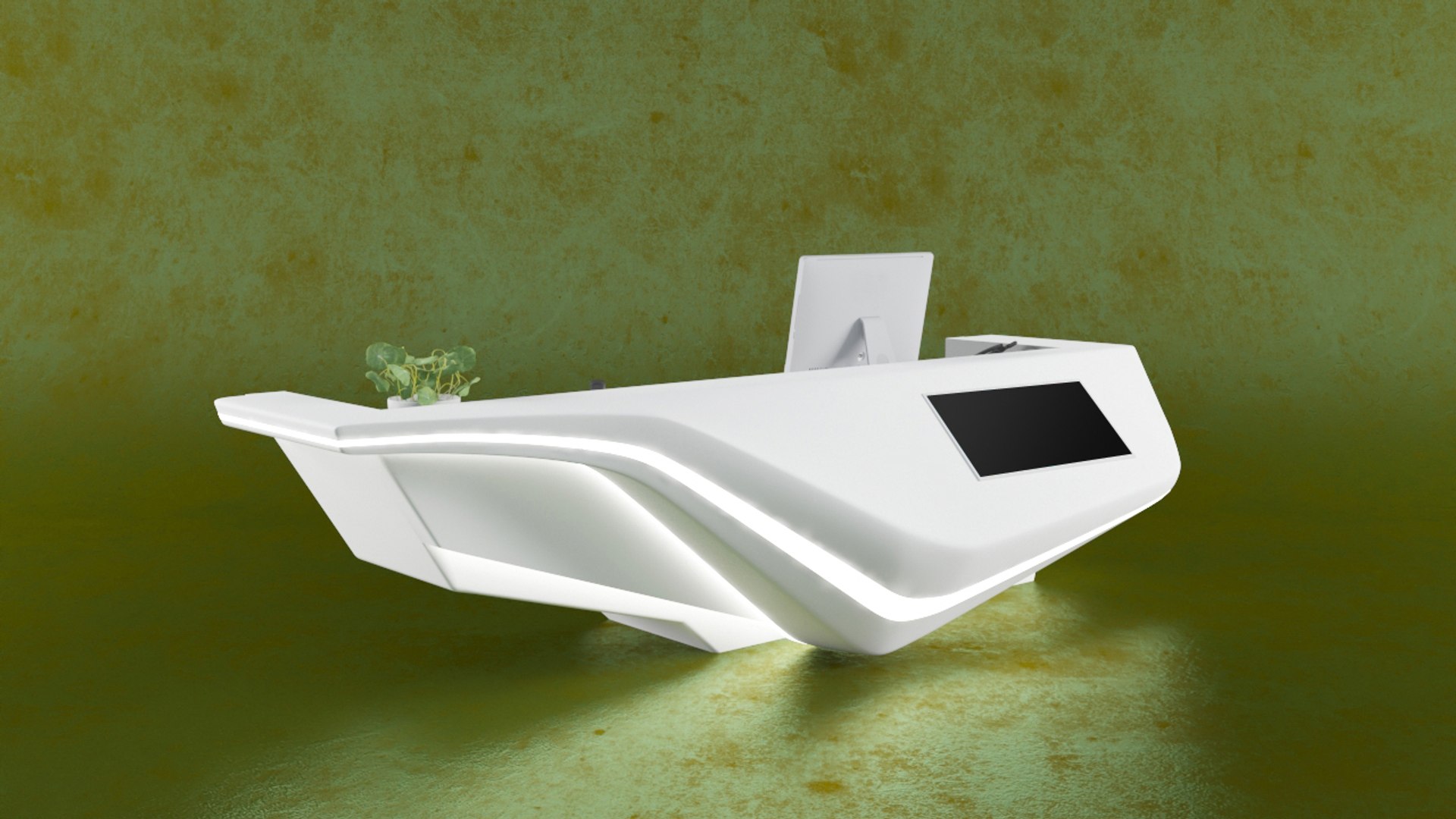 3D Organic Reception Counter - TurboSquid 1511996