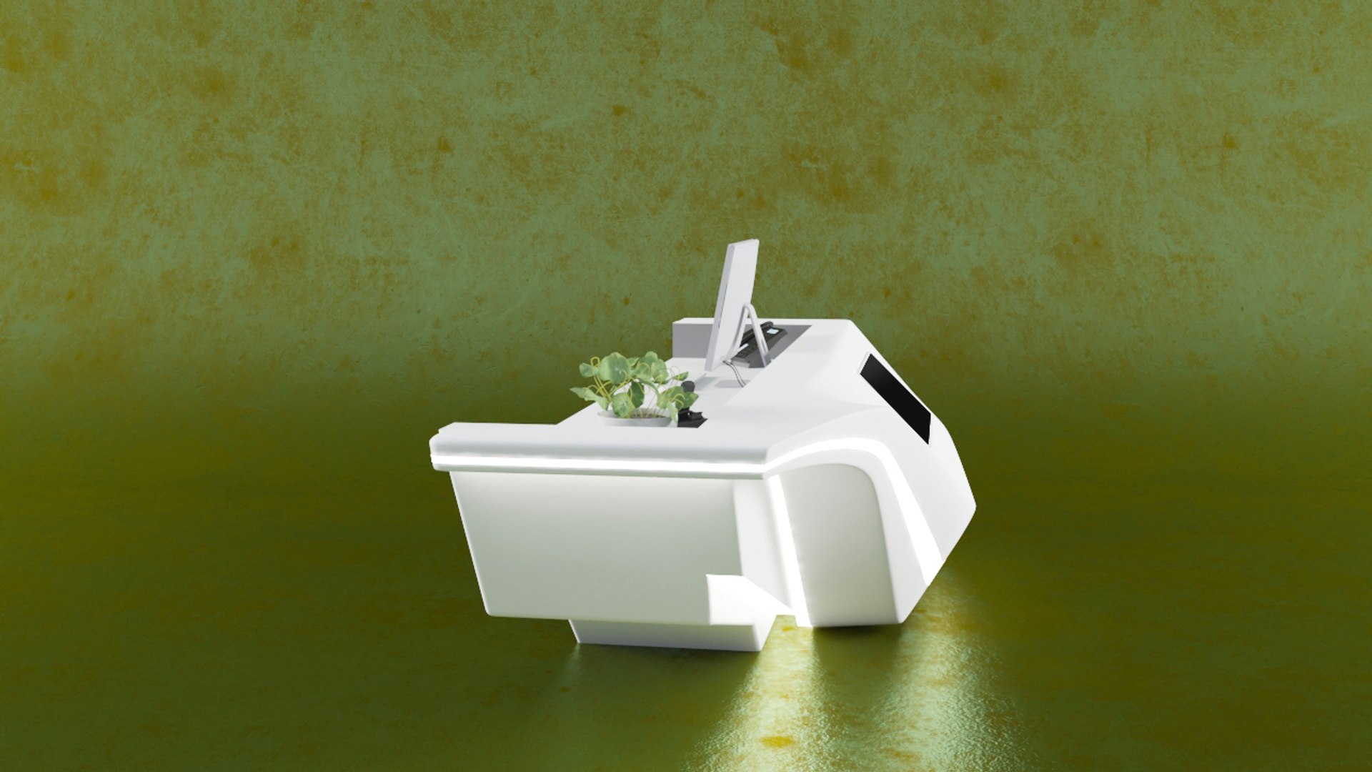 3D Organic Reception Counter - TurboSquid 1511996