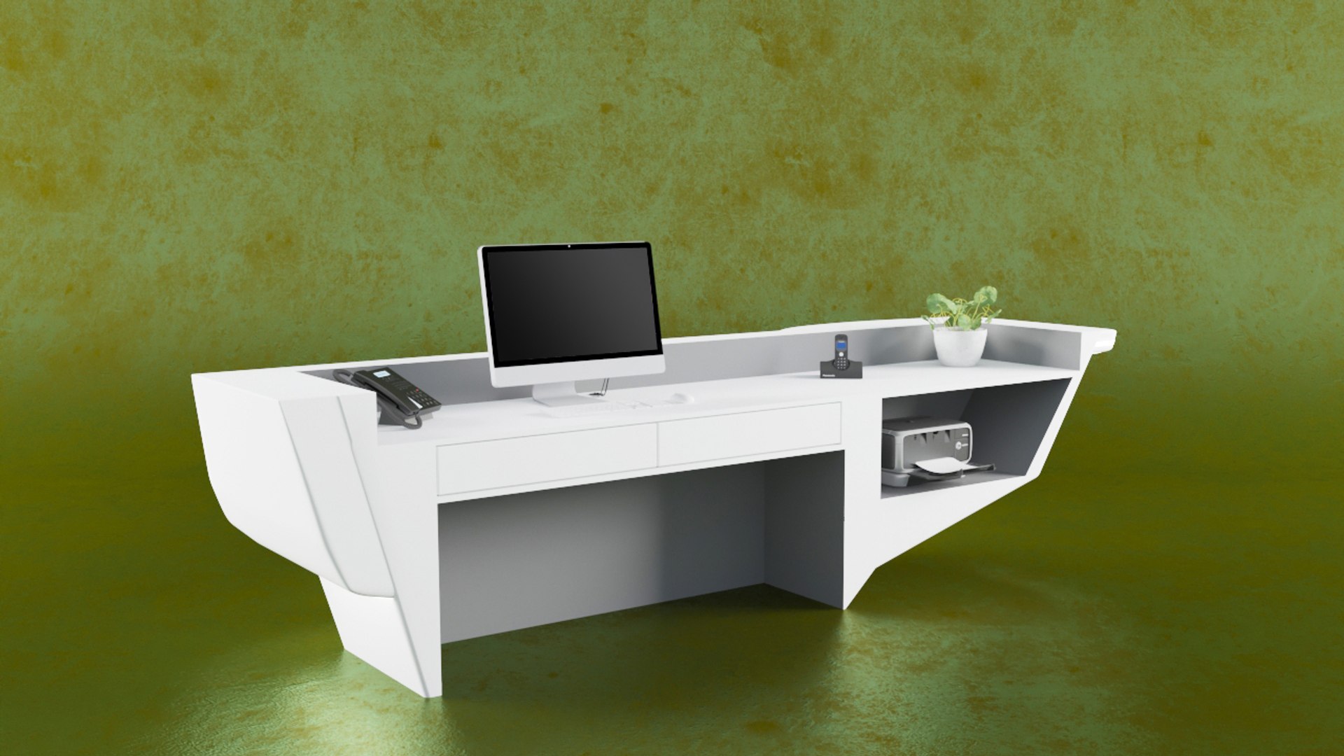 3D Organic Reception Counter - TurboSquid 1511996