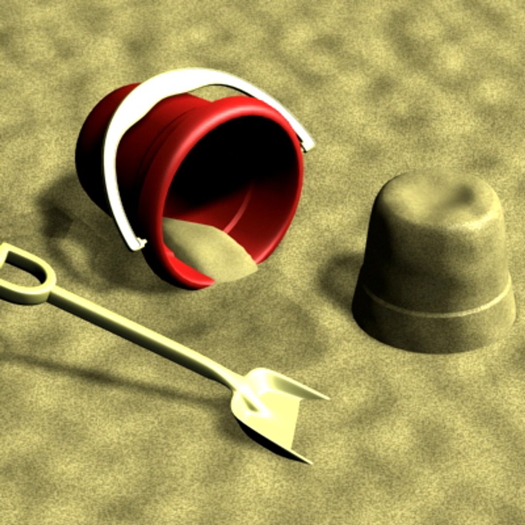 Bucket Shovel Sand - 3d Model