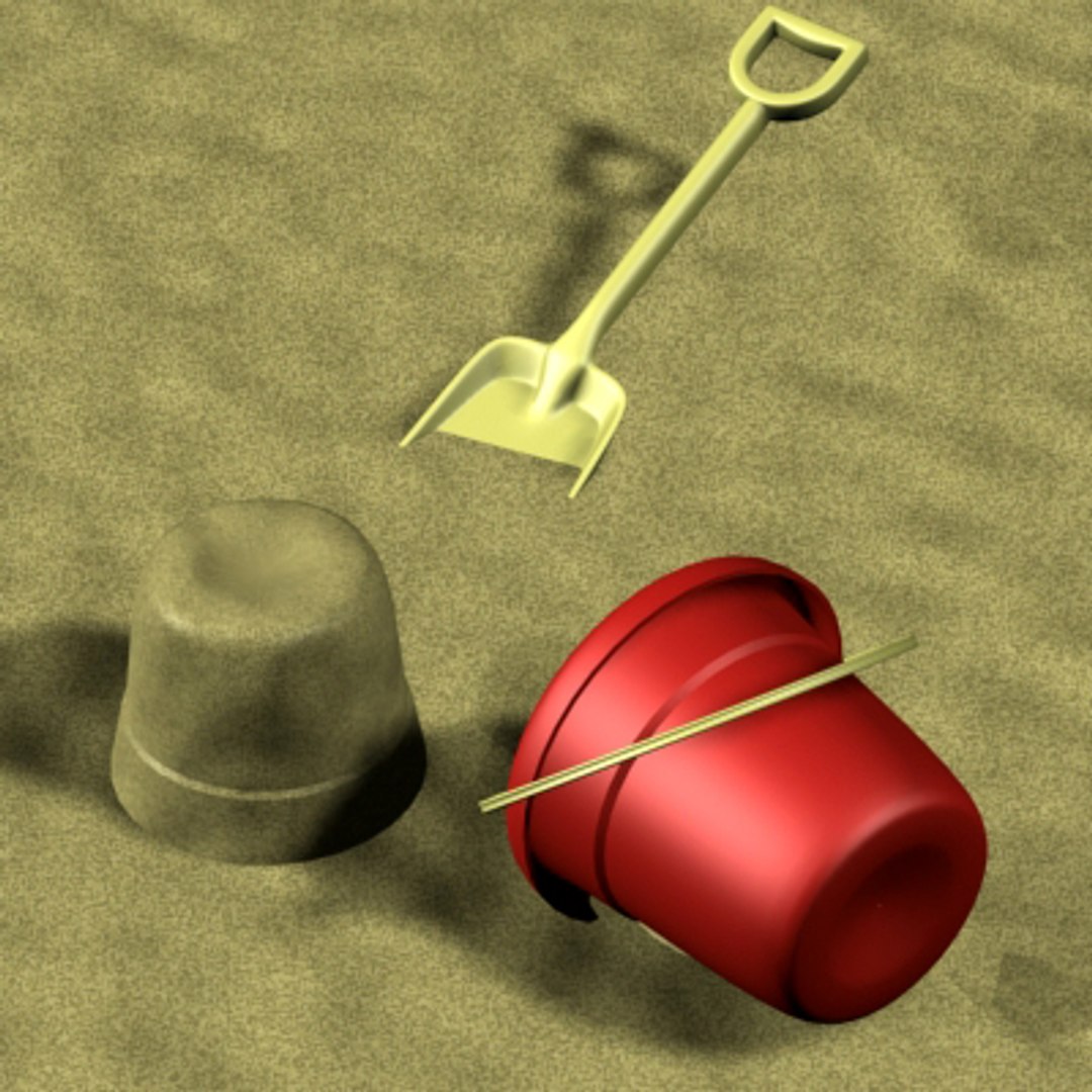 Bucket Shovel Sand - 3d Model