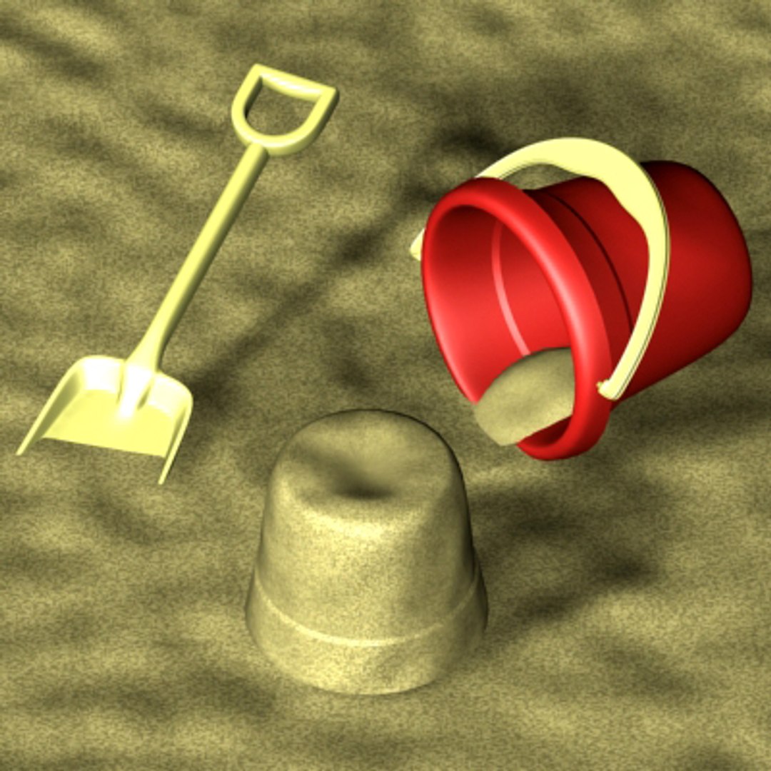 Bucket Shovel Sand - 3d Model