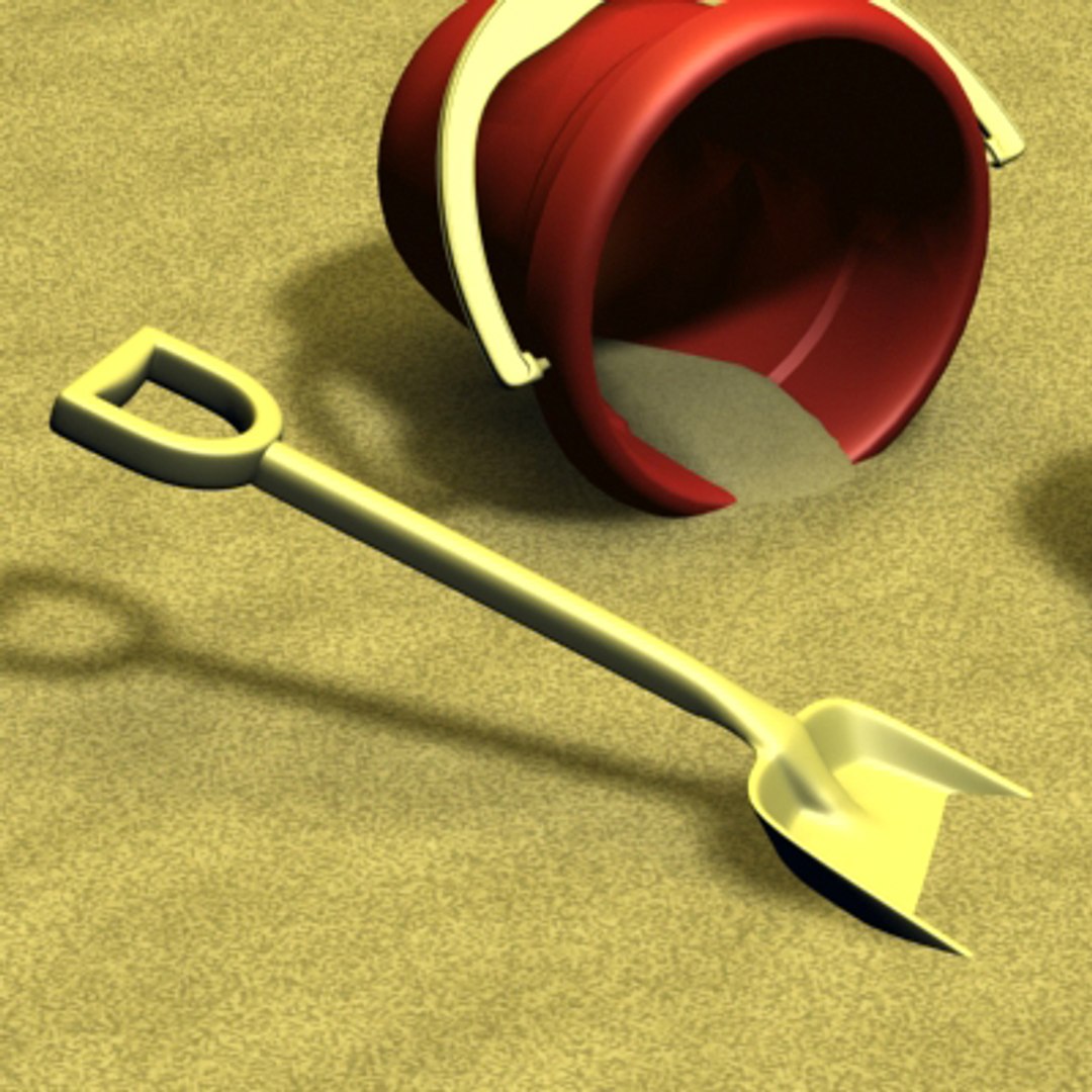 Bucket Shovel Sand - 3d Model