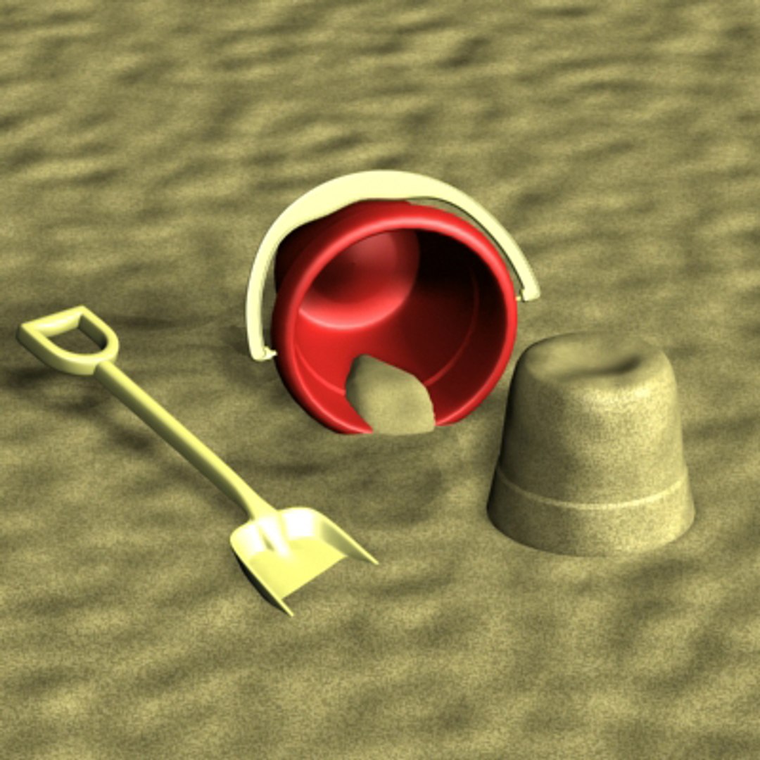 Bucket Shovel Sand - 3d Model