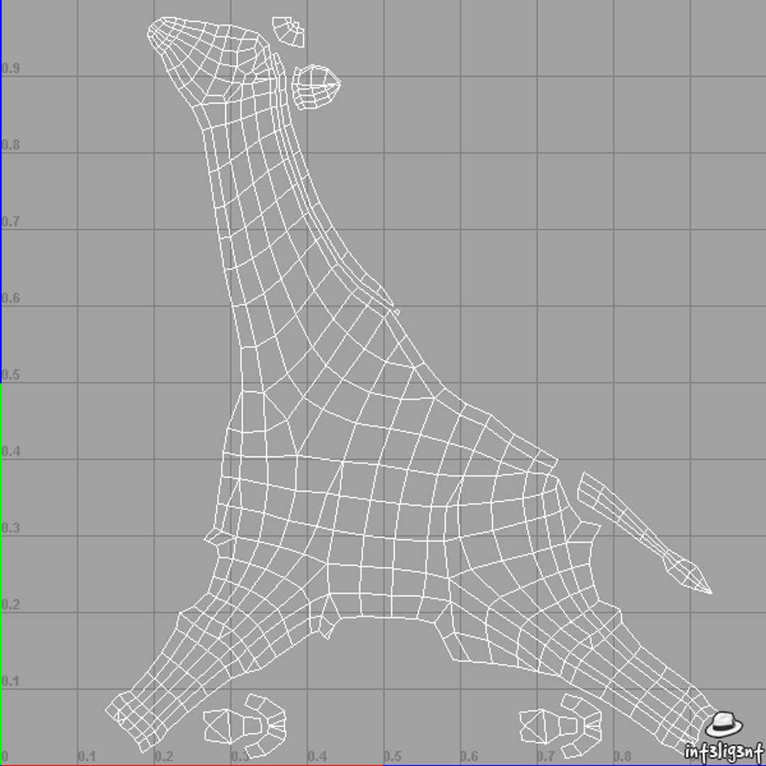 3d giraffe edge loop