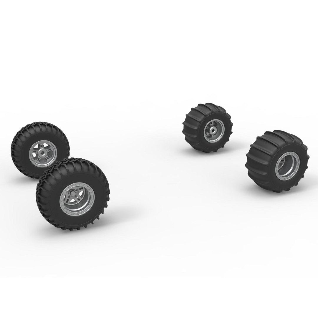 Wheel Set Of Uphill Sand Racing Dragster Version 2 Scale 1 To 25 3D ...