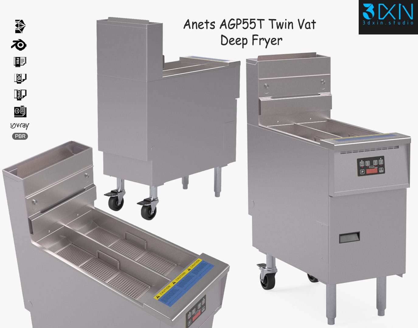 Anets AGP55T Twin Vat Deep Fryer 3D Model - TurboSquid 2194448