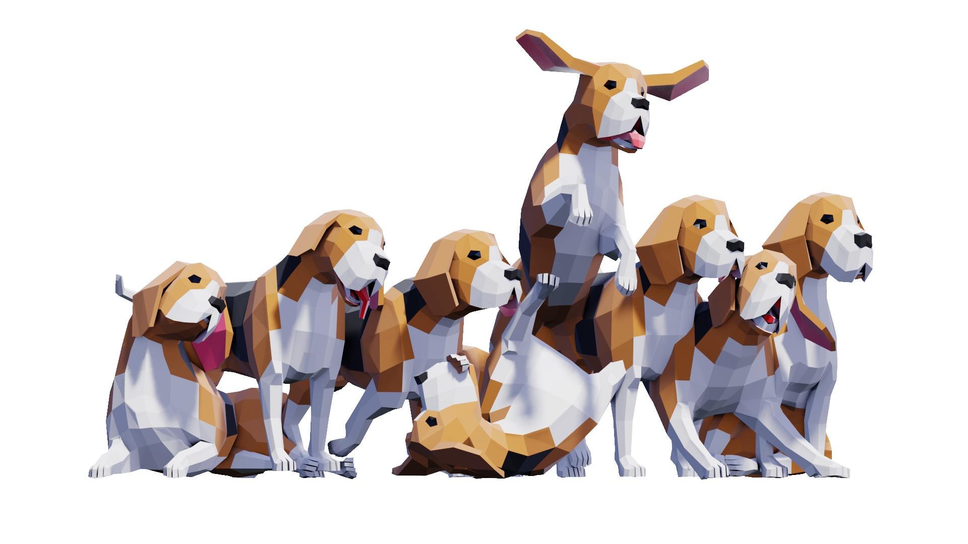 Low Poly Beagle Dog Pack 3D Model - TurboSquid 2187515