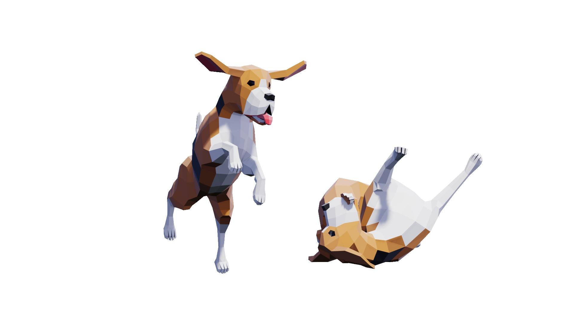Low Poly Beagle Dog Pack 3D Model - TurboSquid 2187515