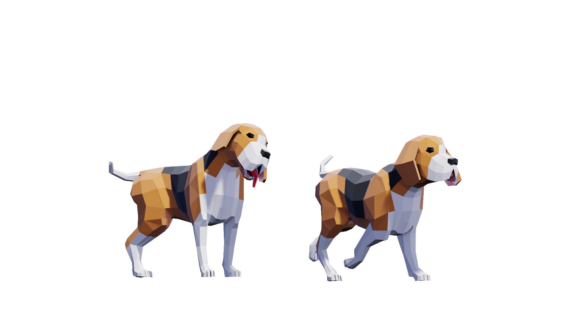 Low Poly Beagle Dog Pack 3D Model - TurboSquid 2187515