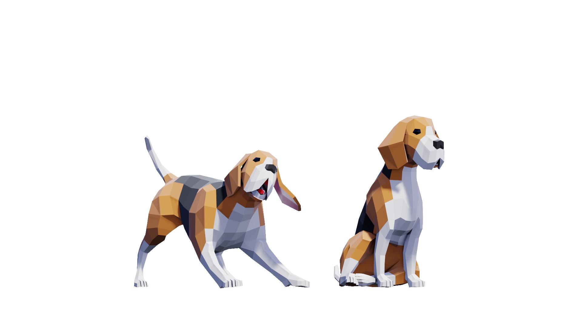 Low Poly Beagle Dog Pack 3D Model - TurboSquid 2187515
