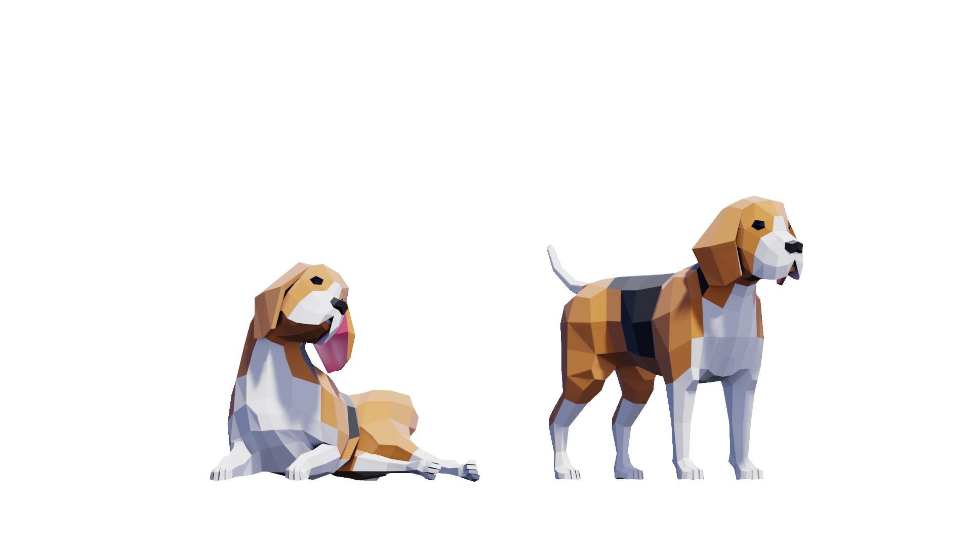 Low Poly Beagle Dog Pack 3D Model - TurboSquid 2187515