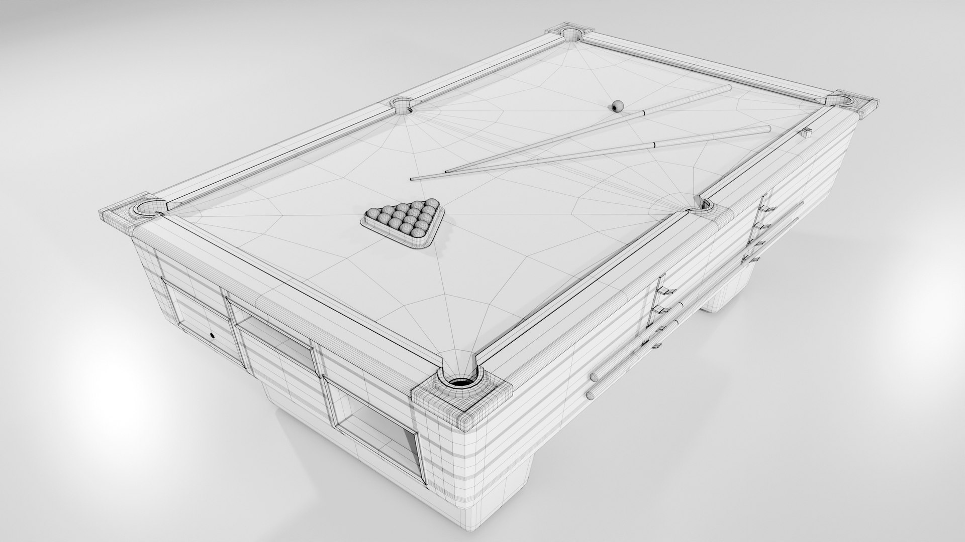 3D Pool Table - TurboSquid 1496652