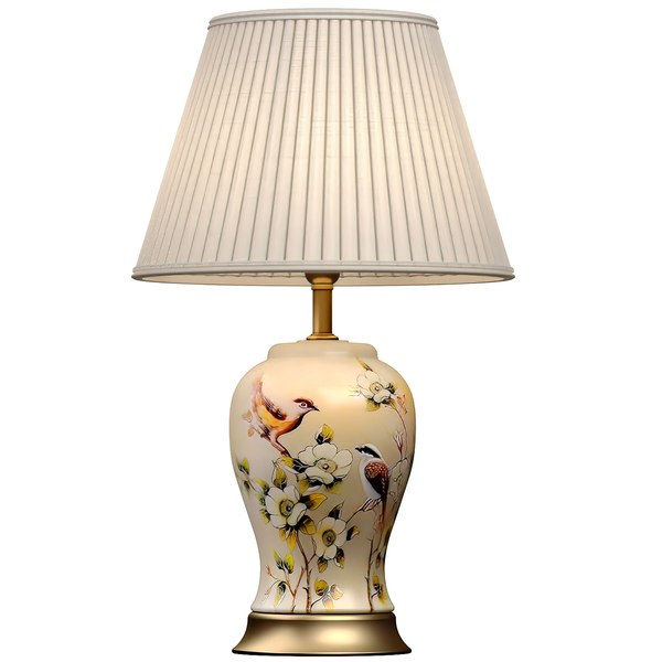 ZEDARO 페인팅 플라워 앤 버드 세라믹 테이블 램프 3D 모델 3D 모델 - TurboSquid 2355245