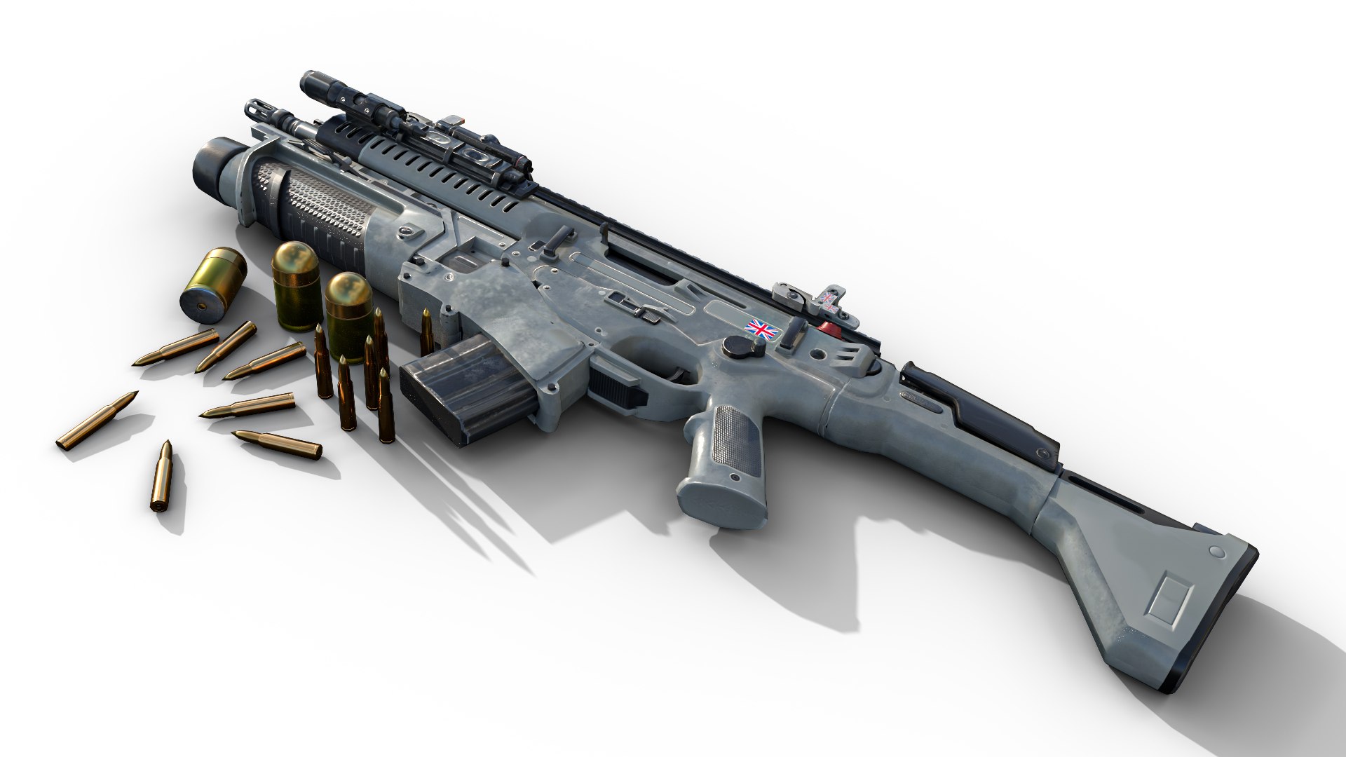 3D Futuristic Rifle Model - TurboSquid 1875473
