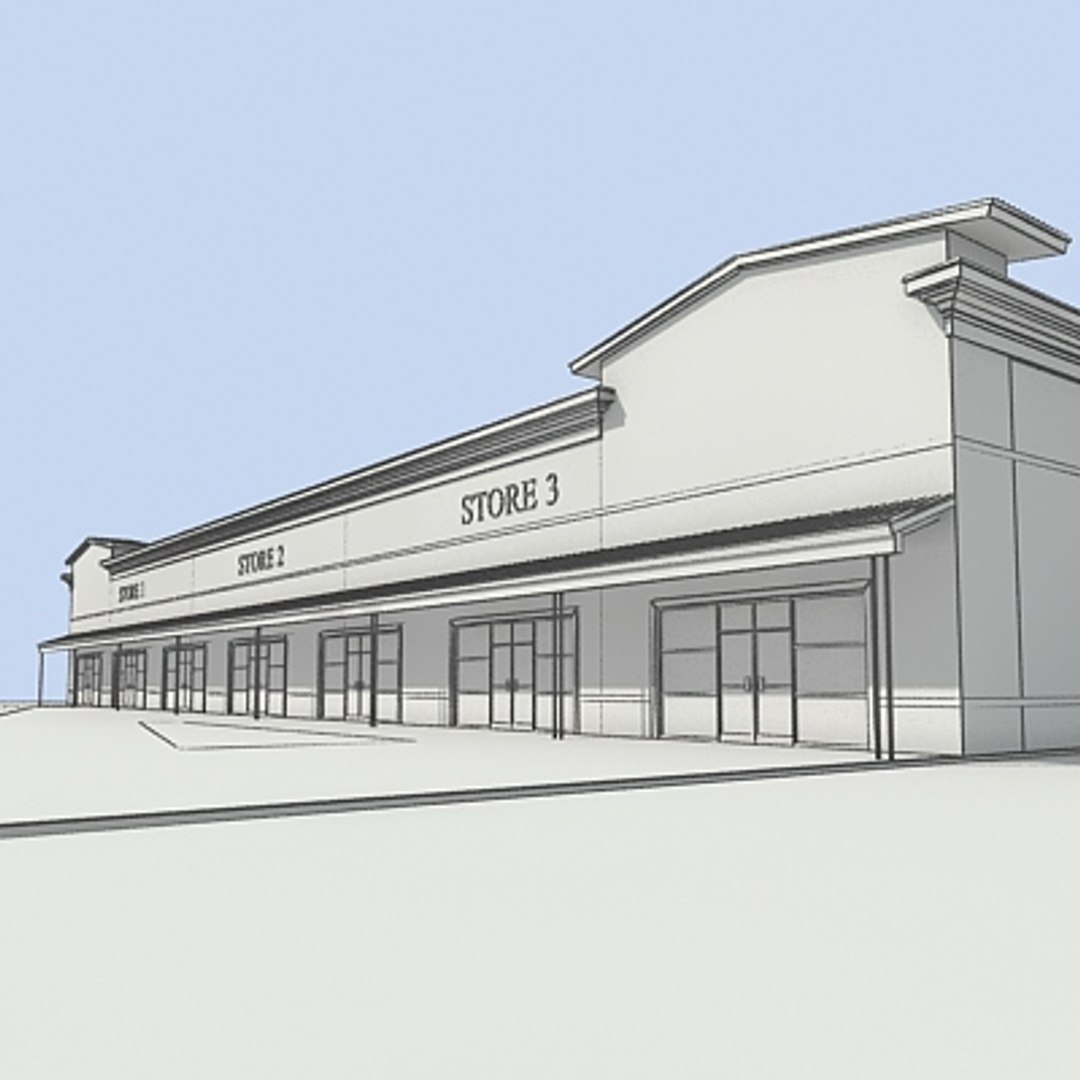 3ds Max Small Retail Building