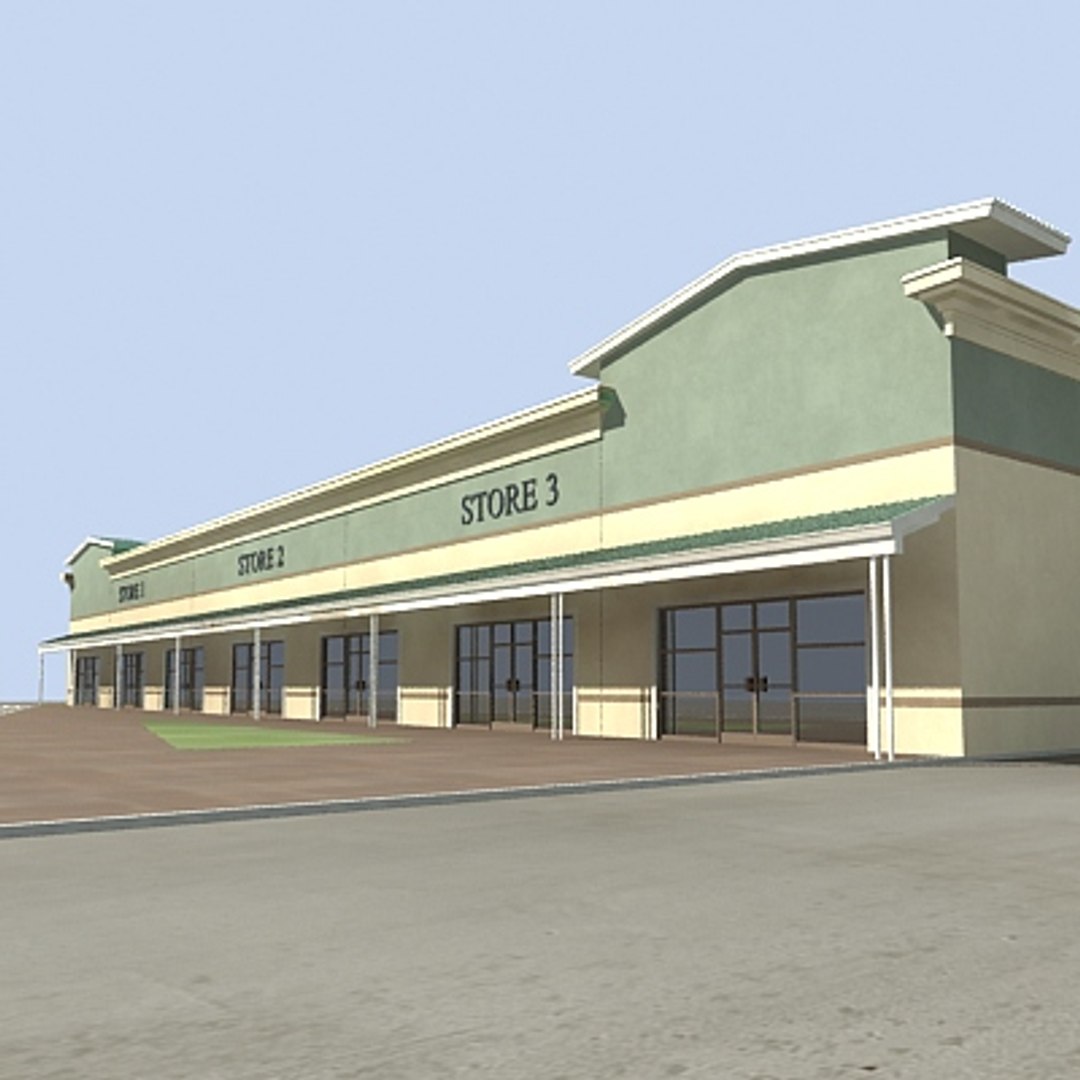 3ds Max Small Retail Building